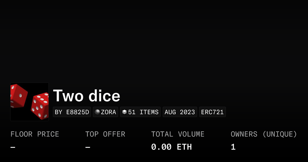 Two dice - Collection | OpenSea