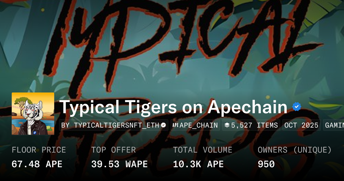 Typical Tigers on ApeChain - Collection | OpenSea
