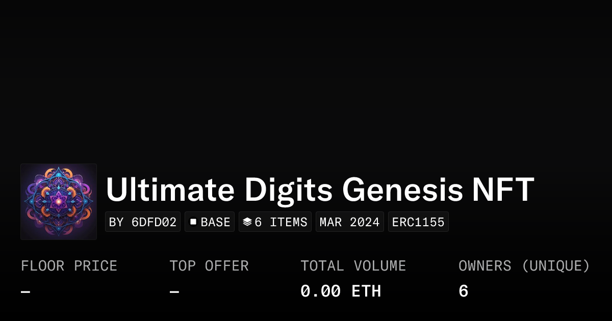 Ultimate Digits Genesis NFT - Collection | OpenSea