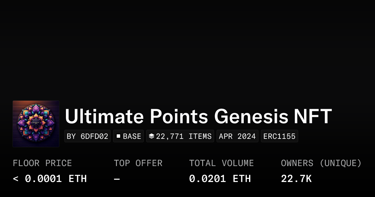Ultimate Points Genesis NFT - Collection | OpenSea