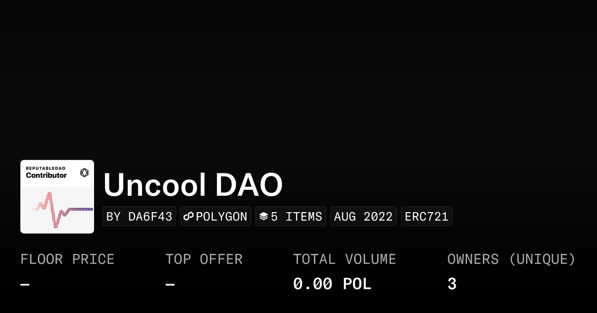 Uncool DAO - Collection | OpenSea