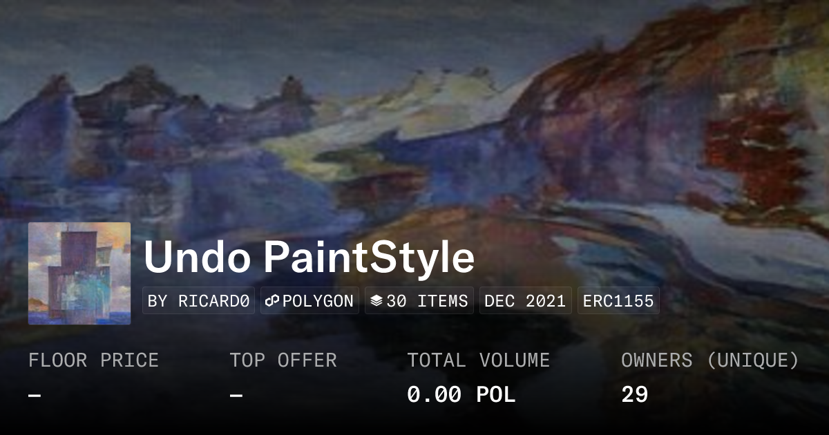 Undo PaintStyle - Collection | OpenSea