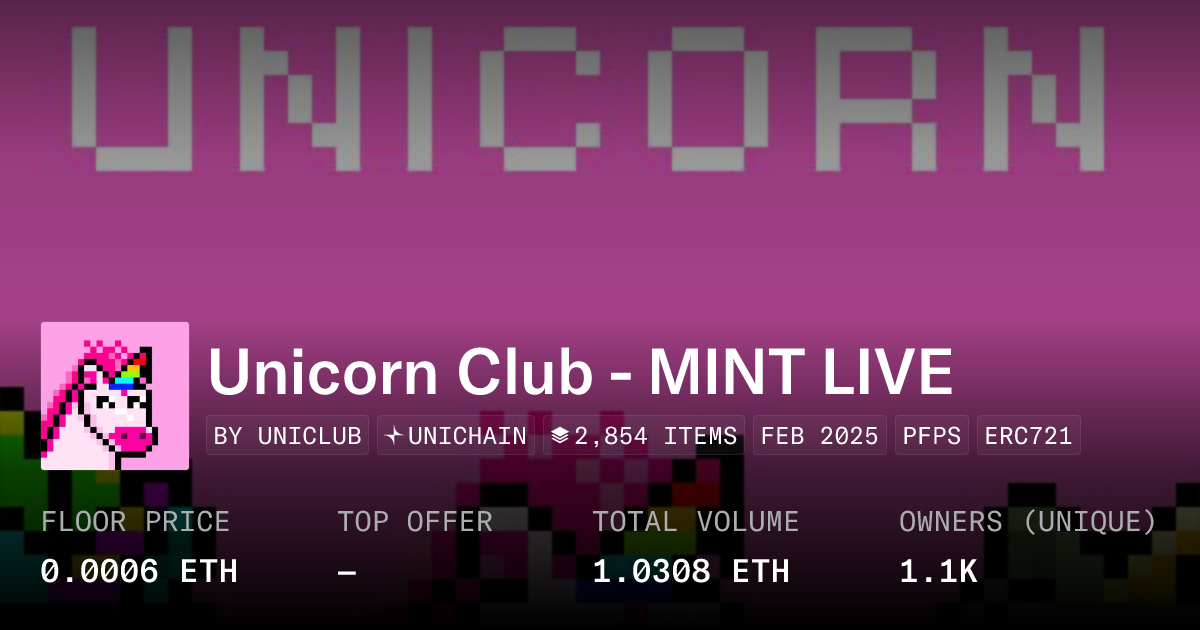 Unicorn Club - MINT LIVE - Collection | OpenSea
