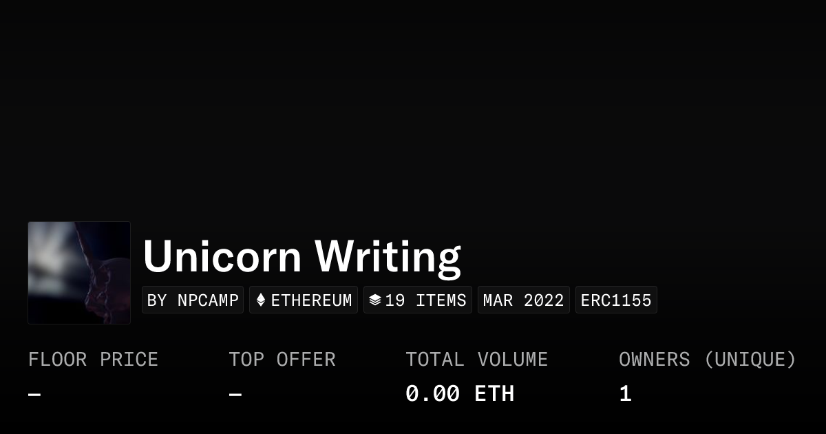 Unicorn Writing - Collection | OpenSea