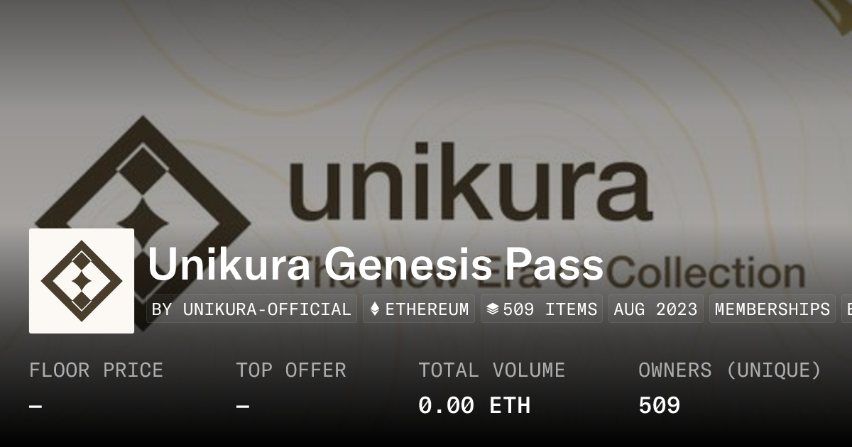 Unikura Genesis Pass - Collection | OpenSea