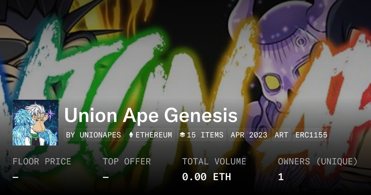 Union Ape Genesis - Collection | OpenSea