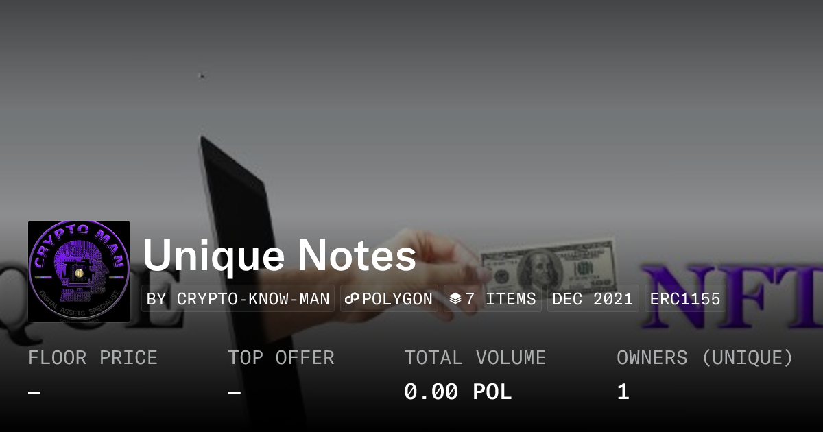 Unique Notes - Collection | OpenSea