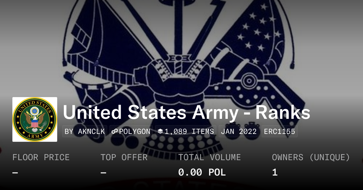 United States Army - Ranks - Collection | OpenSea