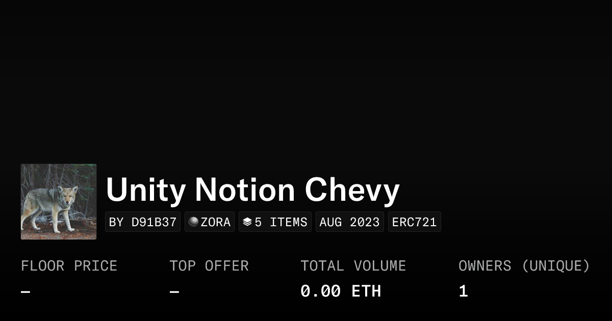 Unity Notion Chevy - Collection | OpenSea