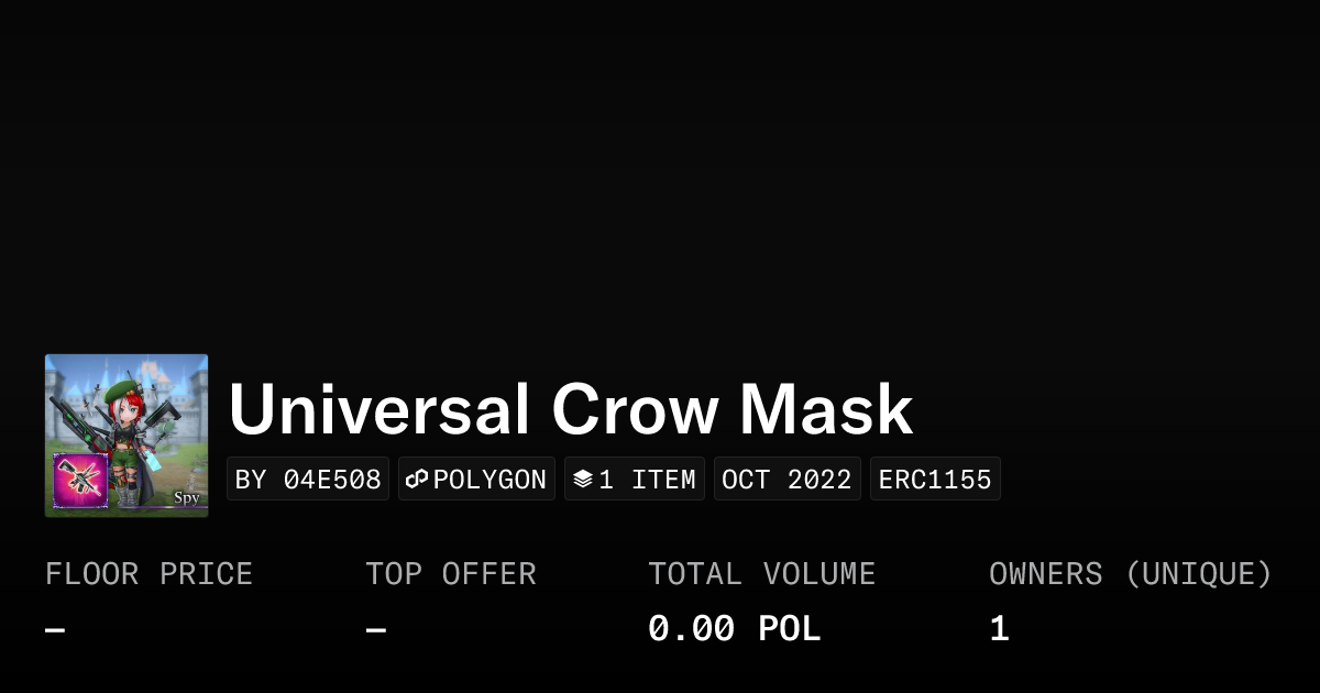 Universal Crow Mask - Collection | OpenSea