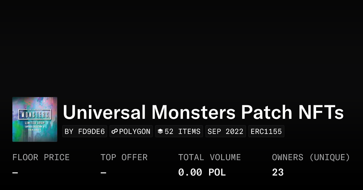 Universal Monsters Patch NFTs - Collection | OpenSea