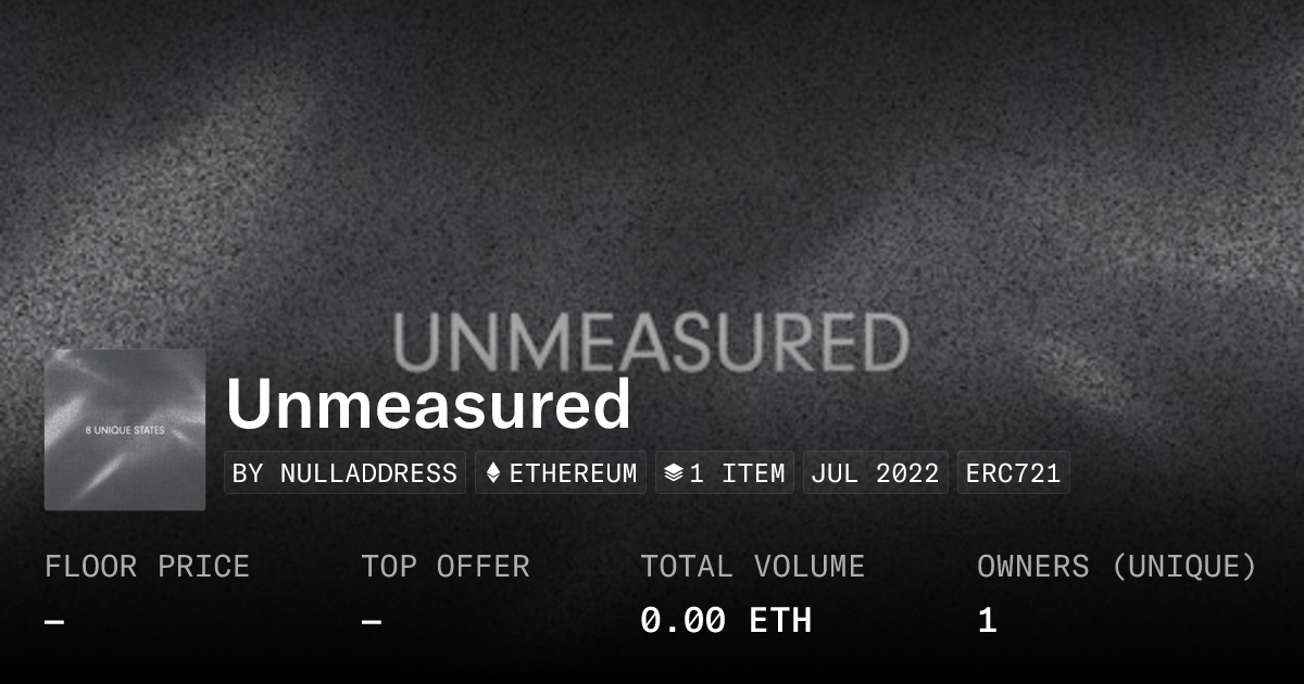 Unmeasured - Collection | OpenSea