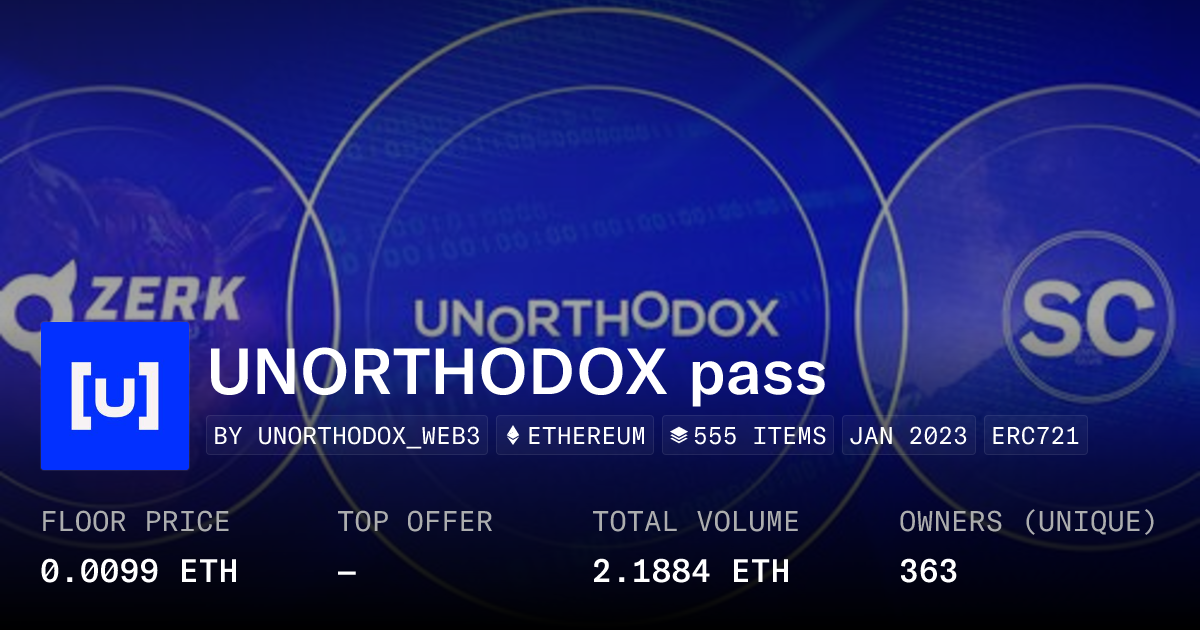 UNORTHODOX pass - Collection | OpenSea