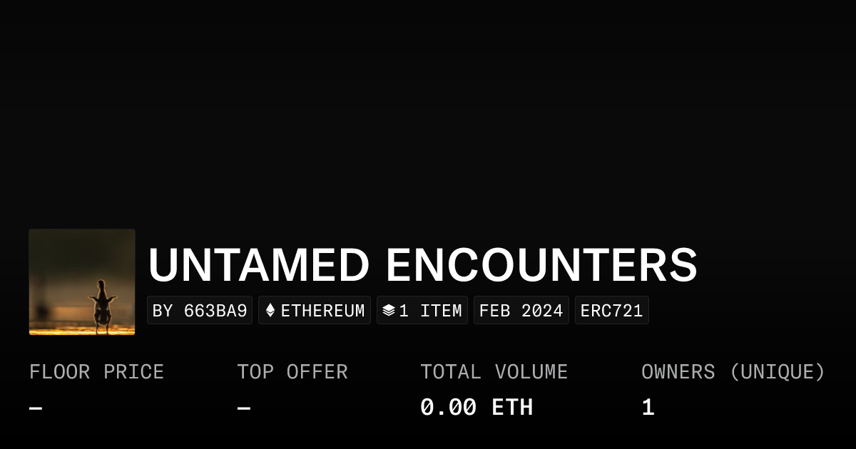 UNTAMED ENCOUNTERS - Collection | OpenSea