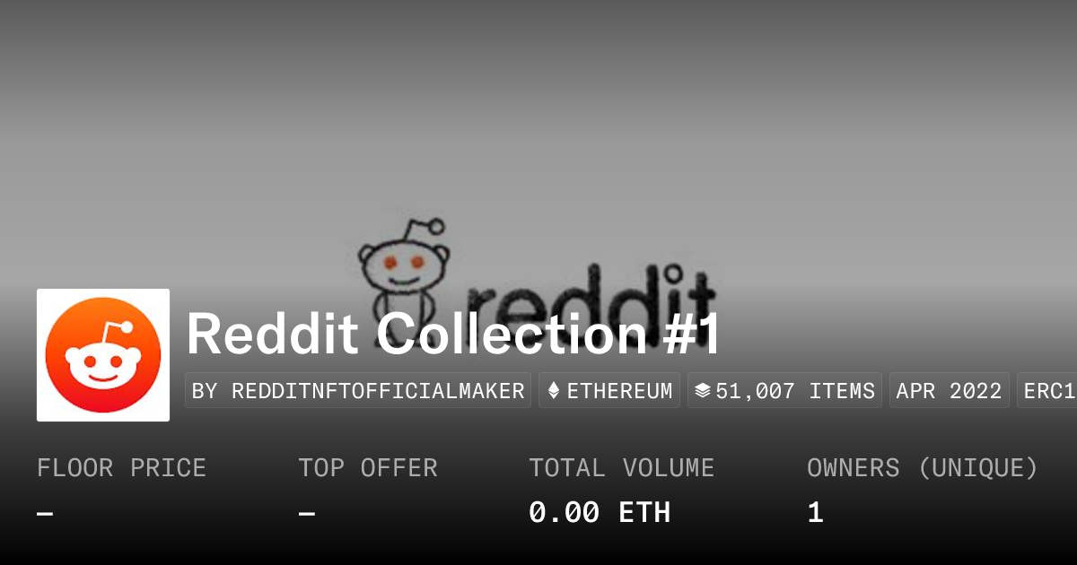 Reddit Collection #1 - Collection | OpenSea