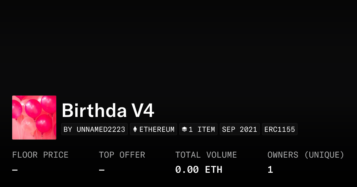Birthda V4 - Collection | OpenSea