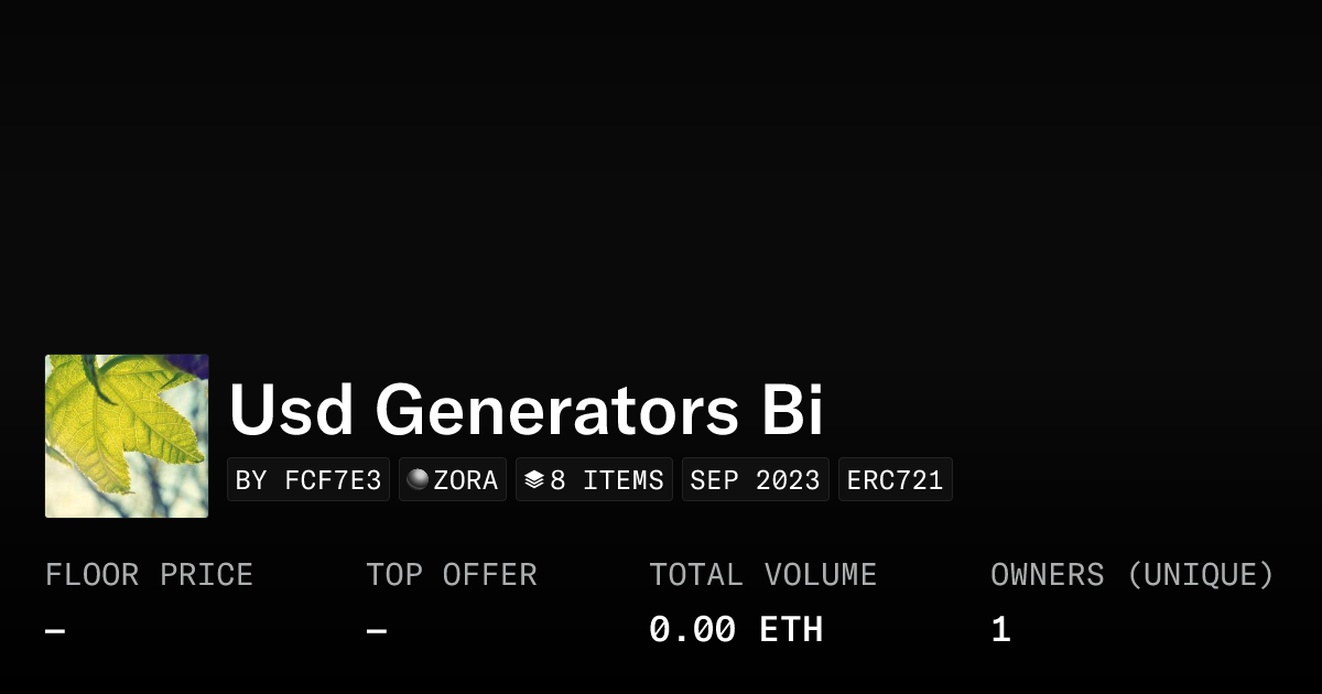 Usd Generators Bi - Collection | OpenSea