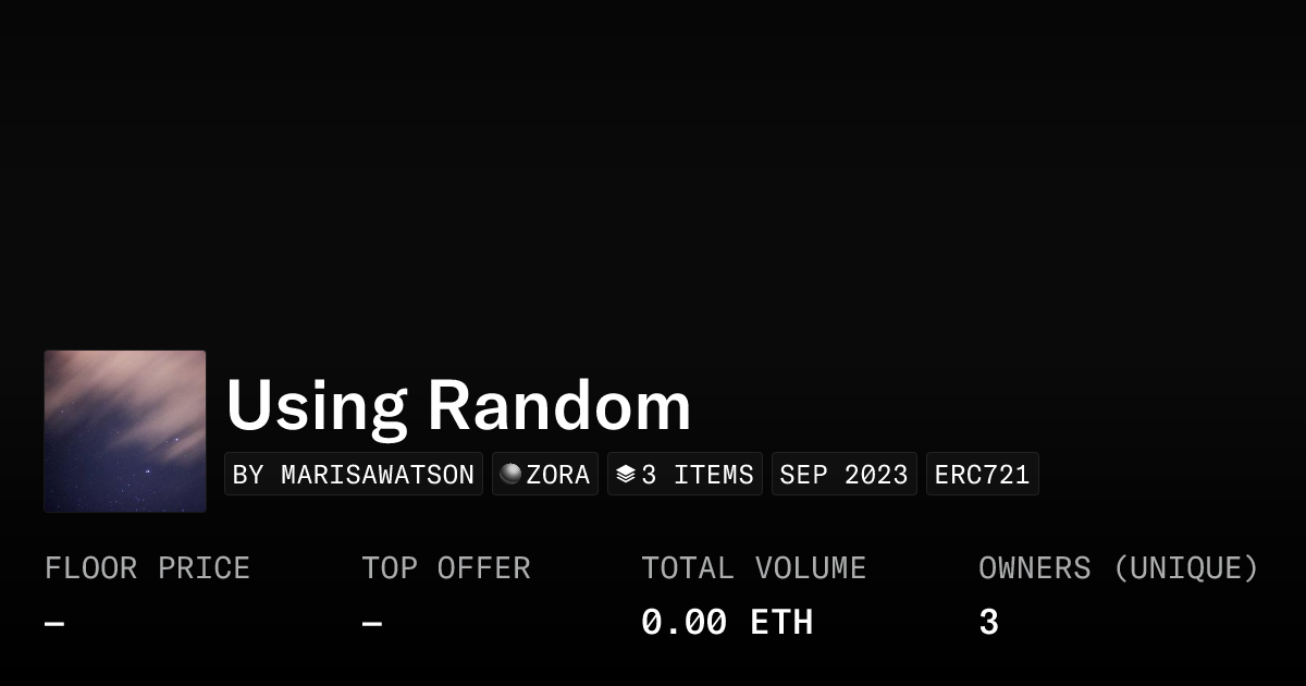 Using Random - Collection | OpenSea