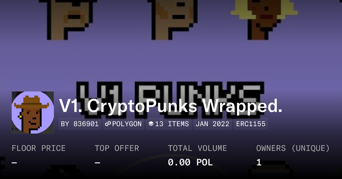 V1. CryptoPunks Wrapped. - Collection | OpenSea