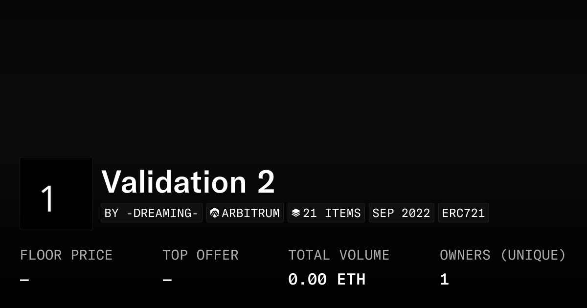 Validation 2 - Collection | OpenSea