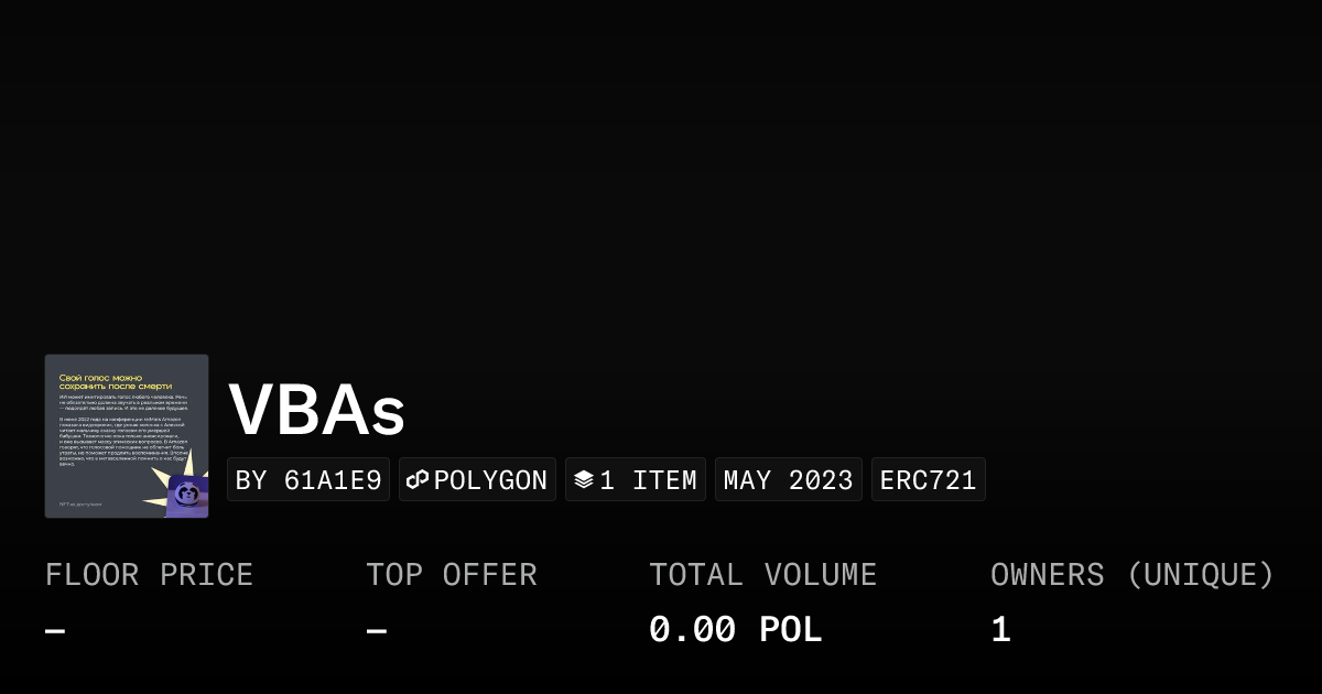 VBAs - Collection | OpenSea