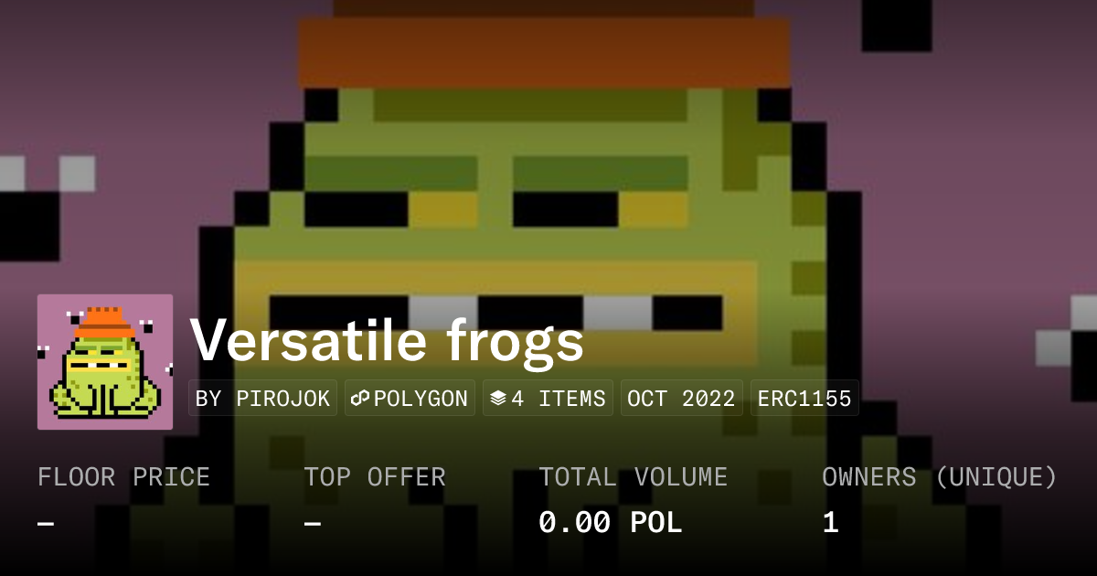 Versatile frogs - Collection | OpenSea