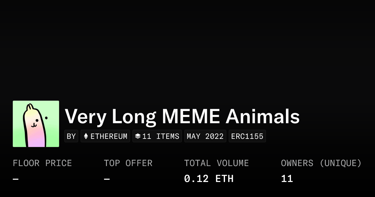 Very Long MEME Animals - Collection | OpenSea