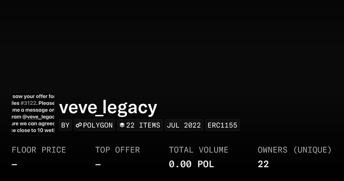 veve_legacy - Collection | OpenSea