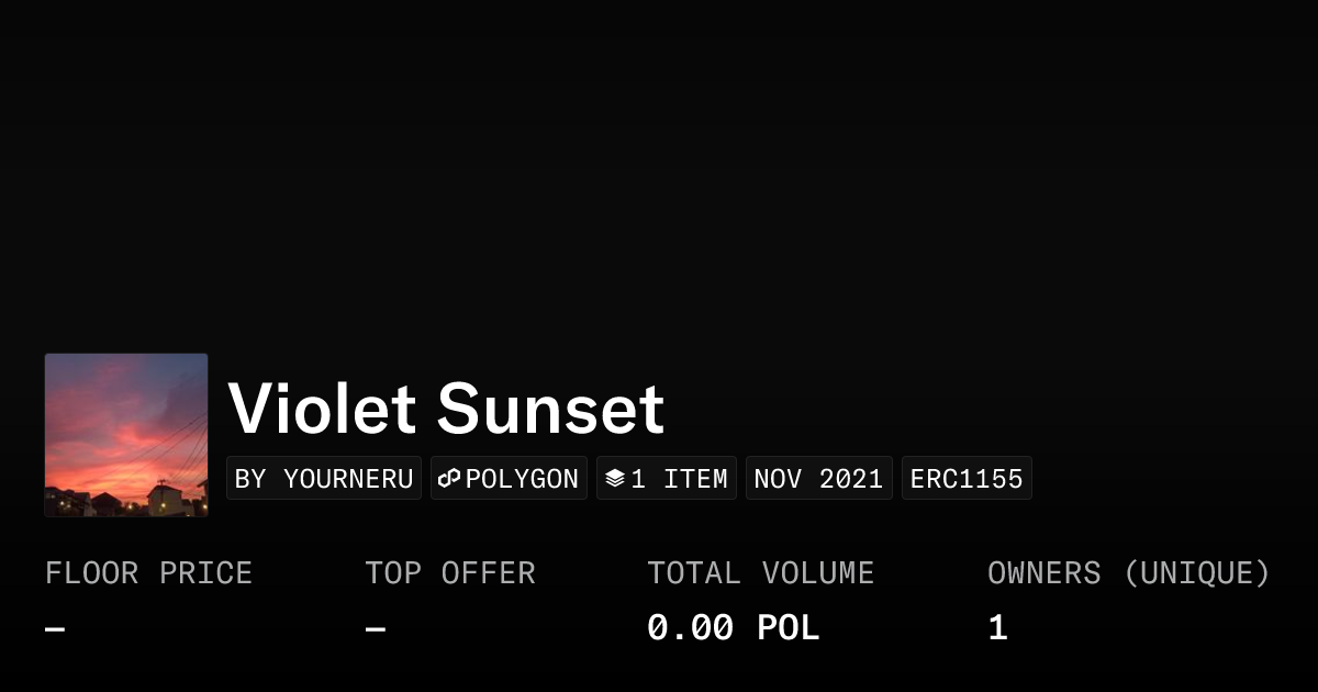 Violet Sunset - Collection | OpenSea