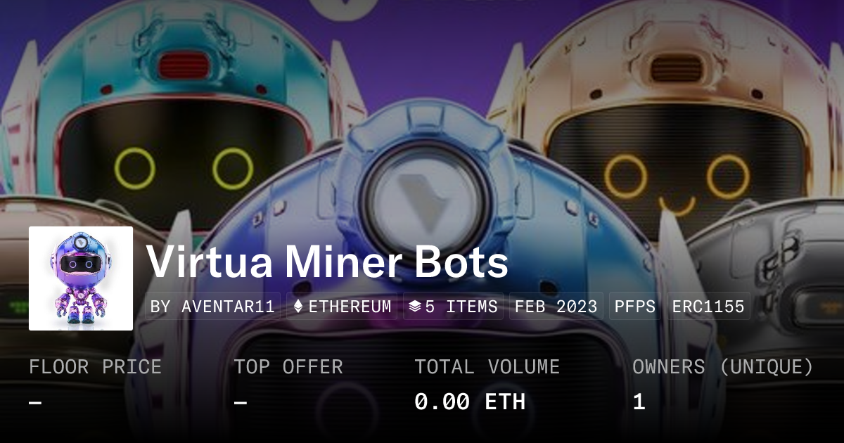 Virtua Miner Bots - Collection | OpenSea