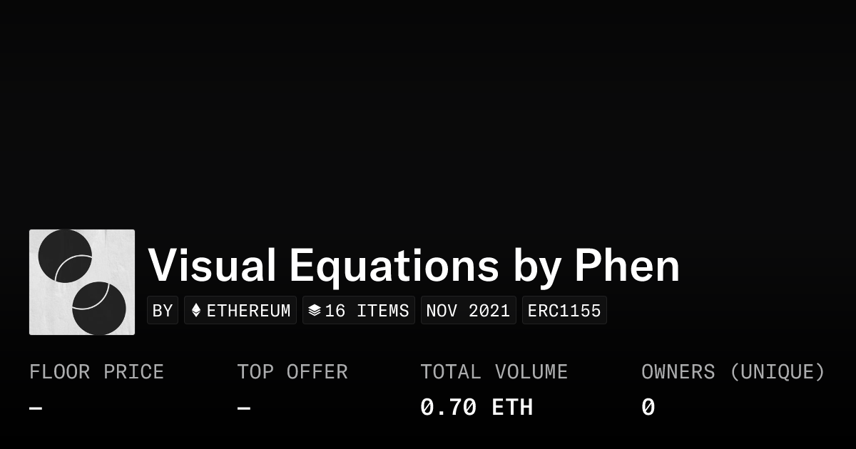 Visual Equations by Phen - Collection | OpenSea