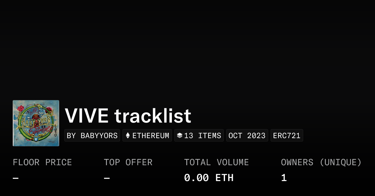 VIVE tracklist - Collection | OpenSea