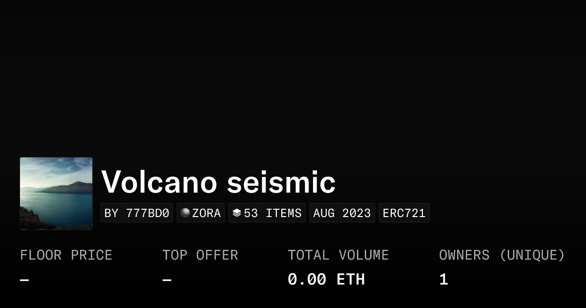 Volcano seismic - Collection | OpenSea