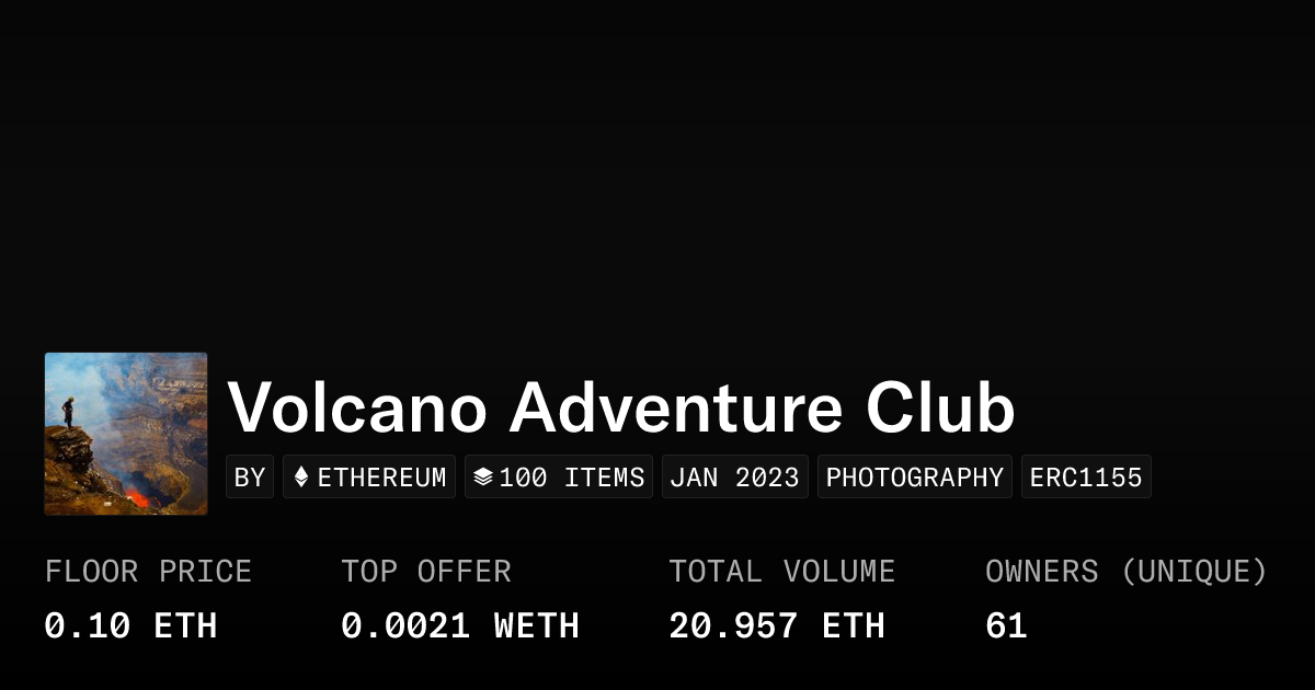 Volcano Adventure Club - Collection | OpenSea