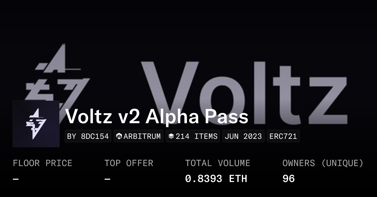 Voltz v2 Alpha Pass - Collection | OpenSea