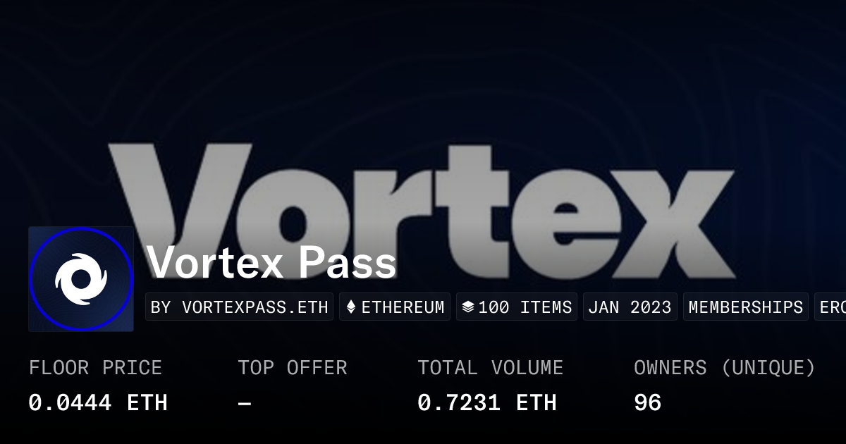 Vortex Pass - Collection | OpenSea