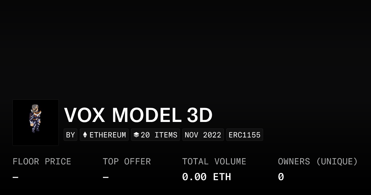 VOX MODEL 3D - Collection | OpenSea
