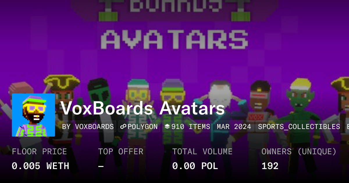 VoxBoards Avatars - Collection | OpenSea