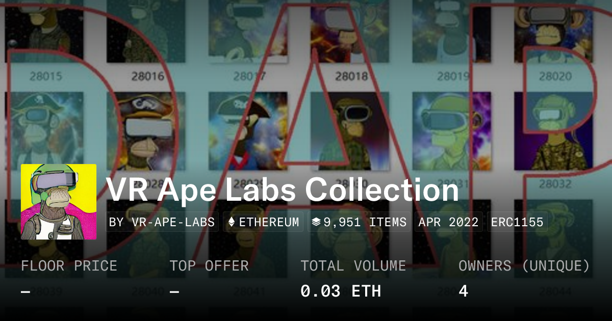 VR Ape Labs Collection - Collection | OpenSea