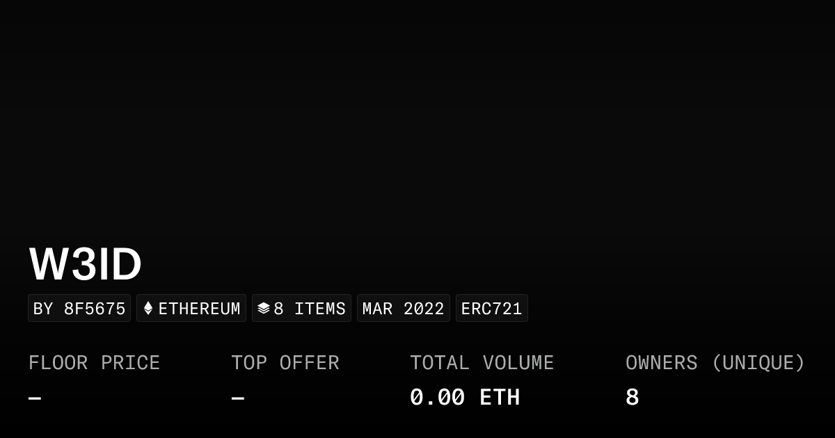 W3ID - Collection | OpenSea