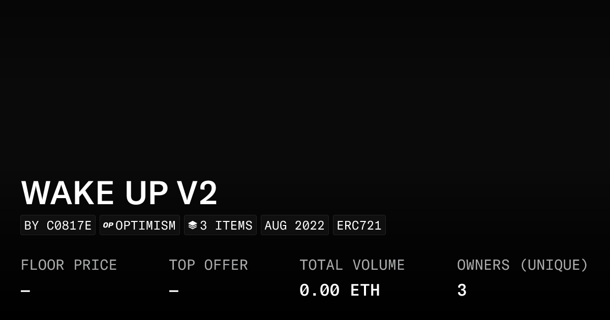 WAKE UP V2 - Collection | OpenSea