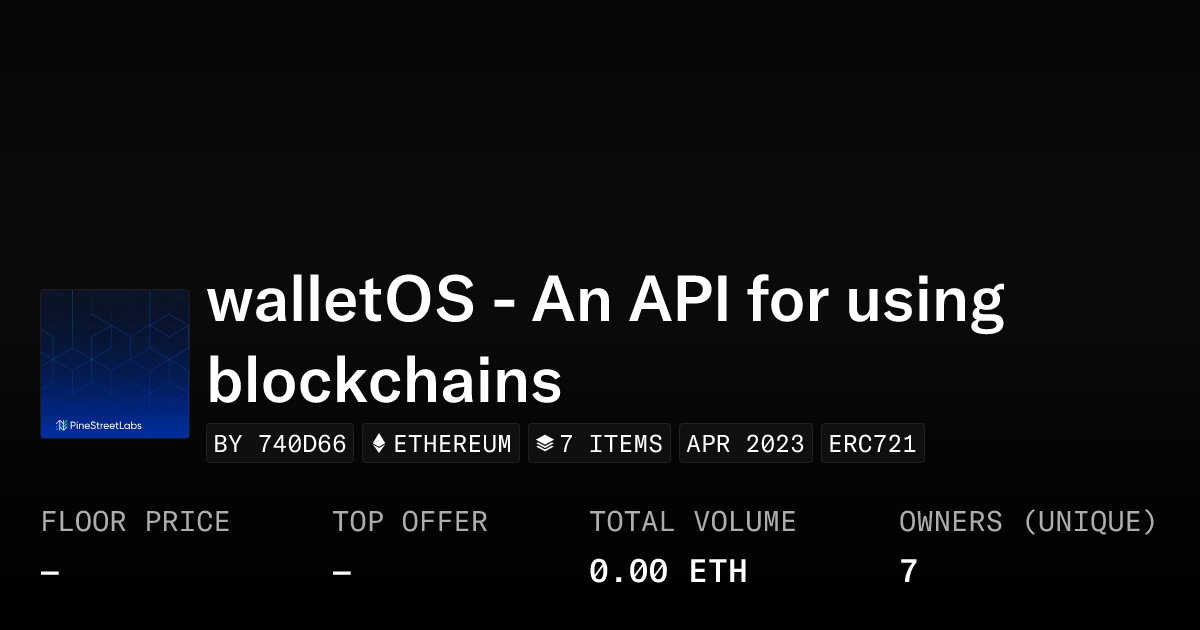 walletOS - An API for using blockchains - Collection | OpenSea
