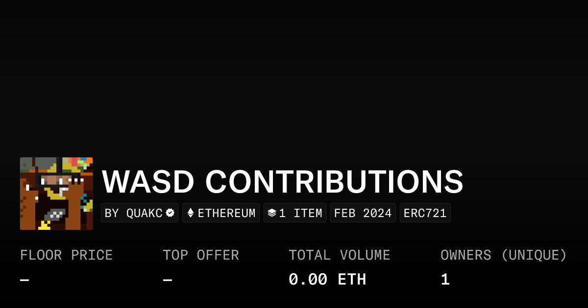 WASD CONTRIBUTIONS - Collection | OpenSea