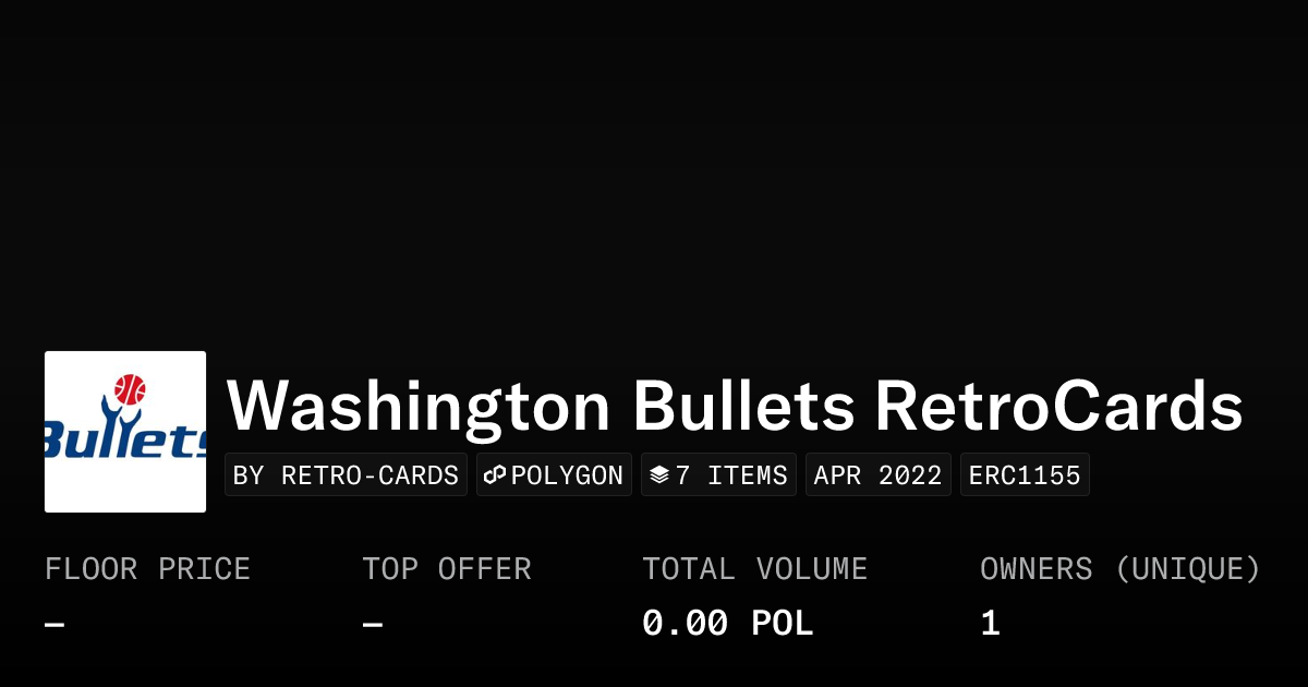 Washington Bullets RetroCards - Collection | OpenSea