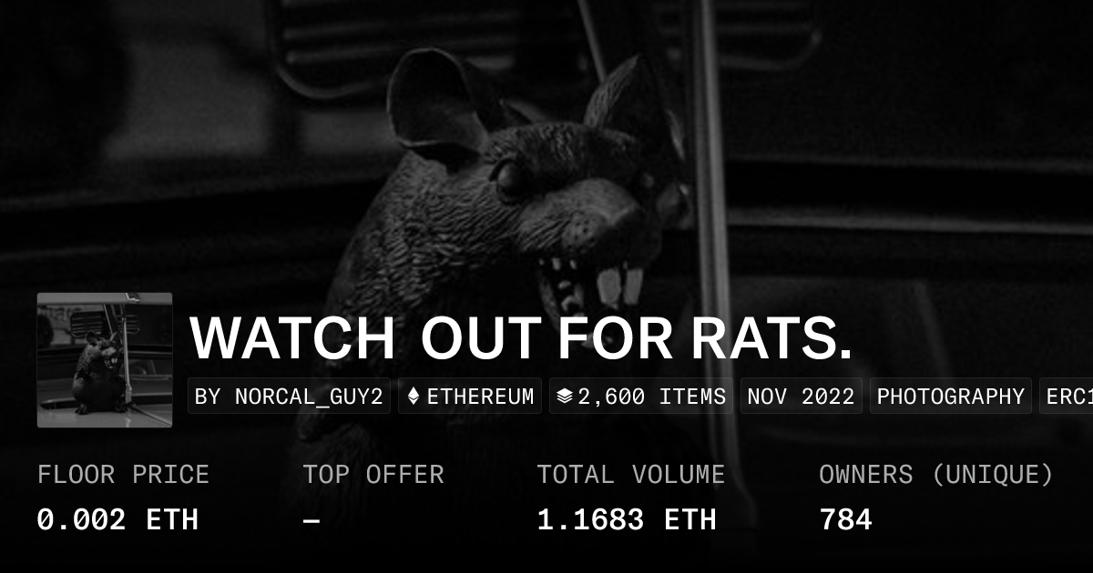WATCH OUT FOR RATS. - Collection | OpenSea