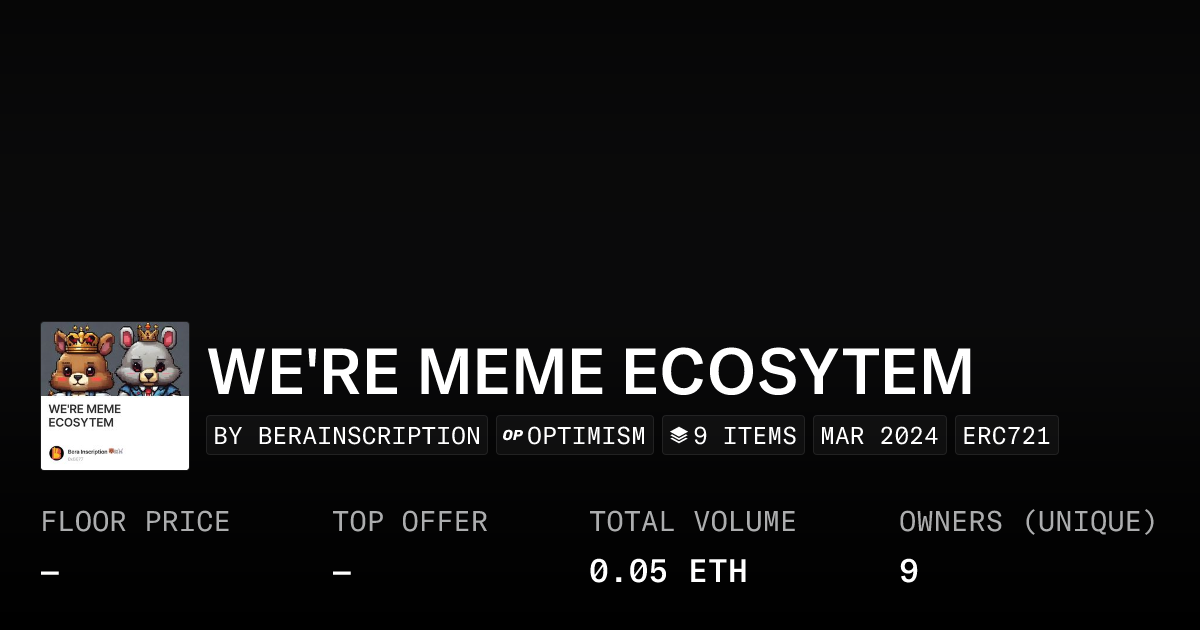 WE'RE MEME ECOSYTEM - Collection | OpenSea