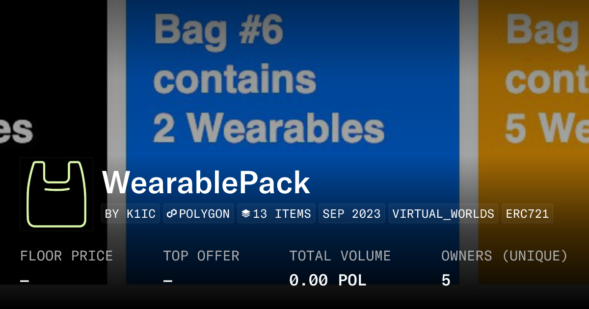 WearablePack - Collection | OpenSea
