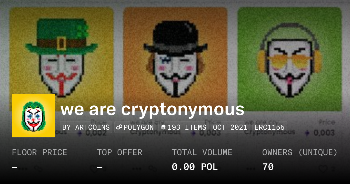 we are cryptonymous - Collection | OpenSea