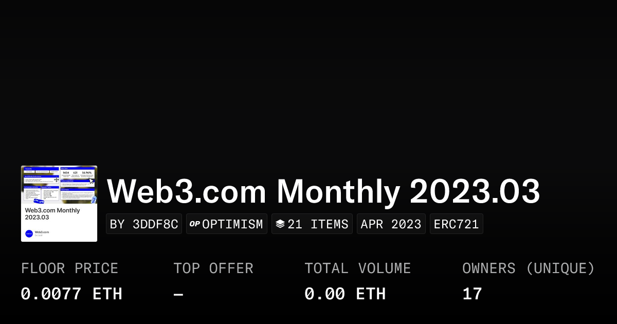 Web3.com Monthly 2023.03 - Collection | OpenSea