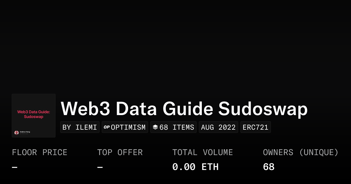 Web3 Data Guide Sudoswap - Collection | OpenSea